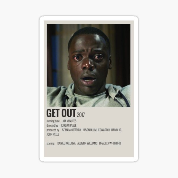 "Get out film poster " Sticker for Sale by Lucypurvis | Redbubble