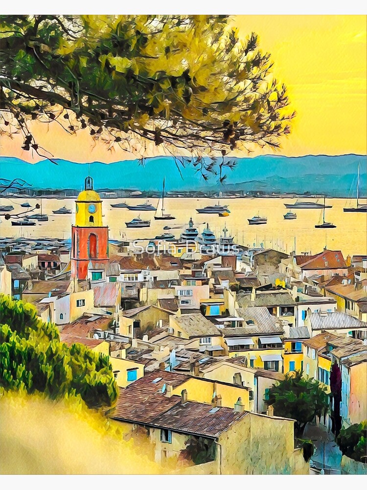 "Saint Tropez" Poster for Sale by Sofia-Draws | Redbubble