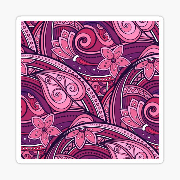 "Paisley Print with Vintage Floral Motifs" Sticker for Sale by ...