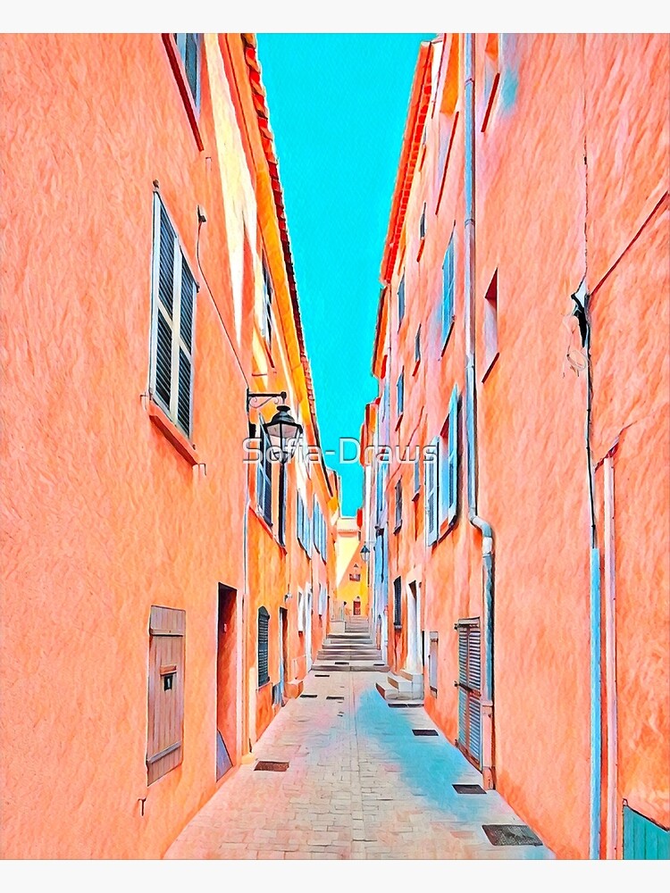 "Saint Tropez Streets" Poster for Sale by Sofia-Draws | Redbubble