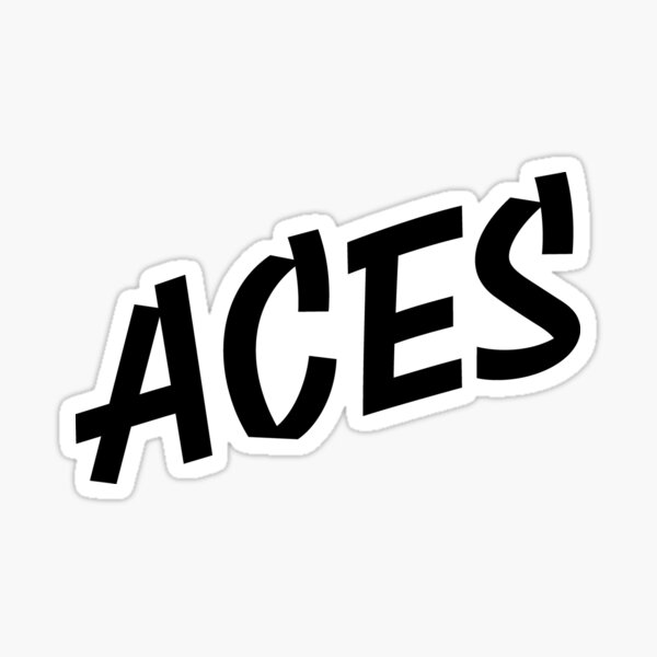 "ACES (GRAPHIC)" Sticker for Sale by DistinctiveType | Redbubble