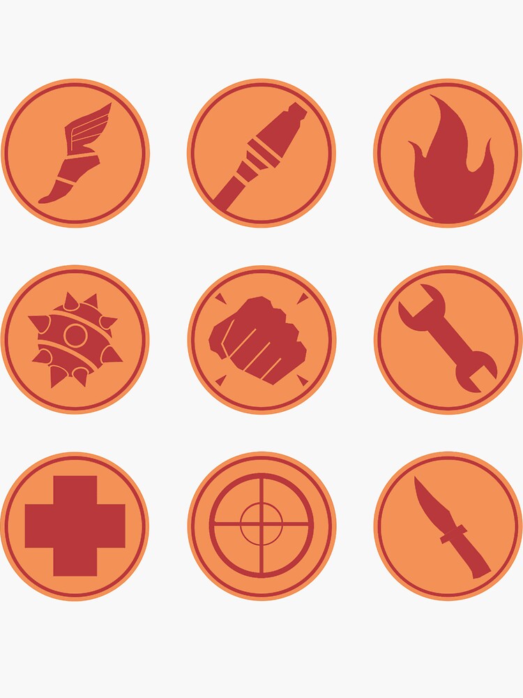 "Team Fortress Class Emblems" Sticker for Sale by Elias-Sannoun | Redbubble