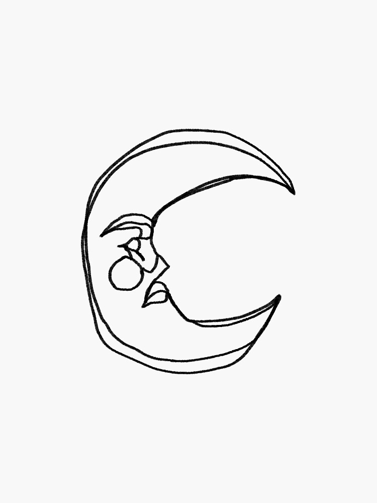 "Moon face" Sticker by solarisemily | Redbubble