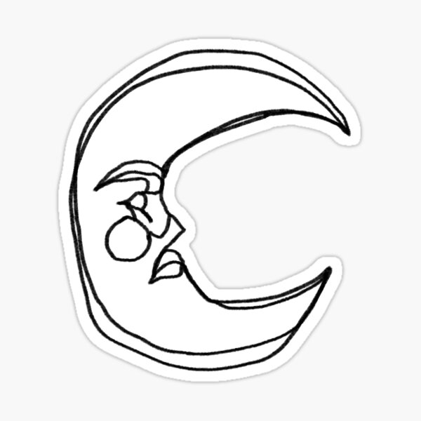 "Moon face" Sticker by solarisemily | Redbubble