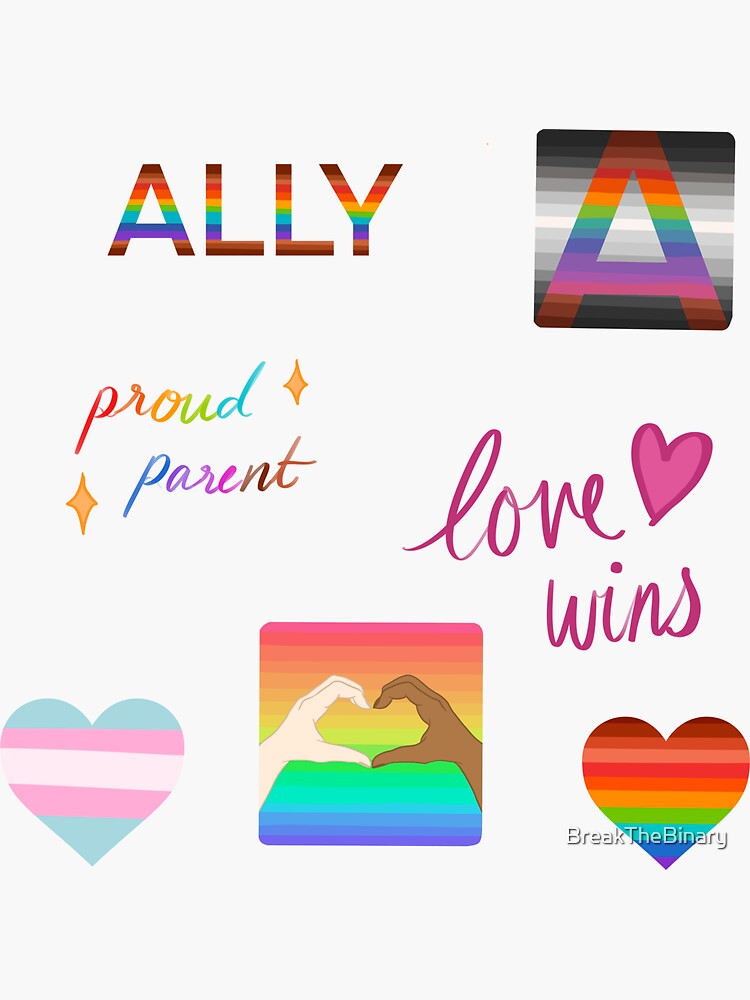 "Ally Sticker Pack" Sticker for Sale by BreakTheBinary | Redbubble