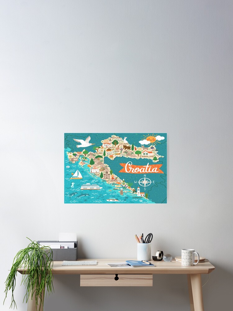 "Croatia Map" Poster for Sale by mattpanta | Redbubble