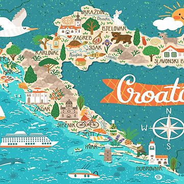 "Croatia Map" Poster for Sale by mattpanta | Redbubble