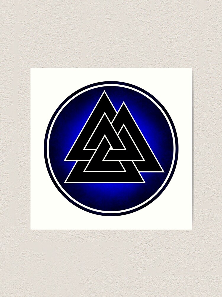 "Norse Valknut - Blue and Black" Art Print by NaumaddicArts | Redbubble