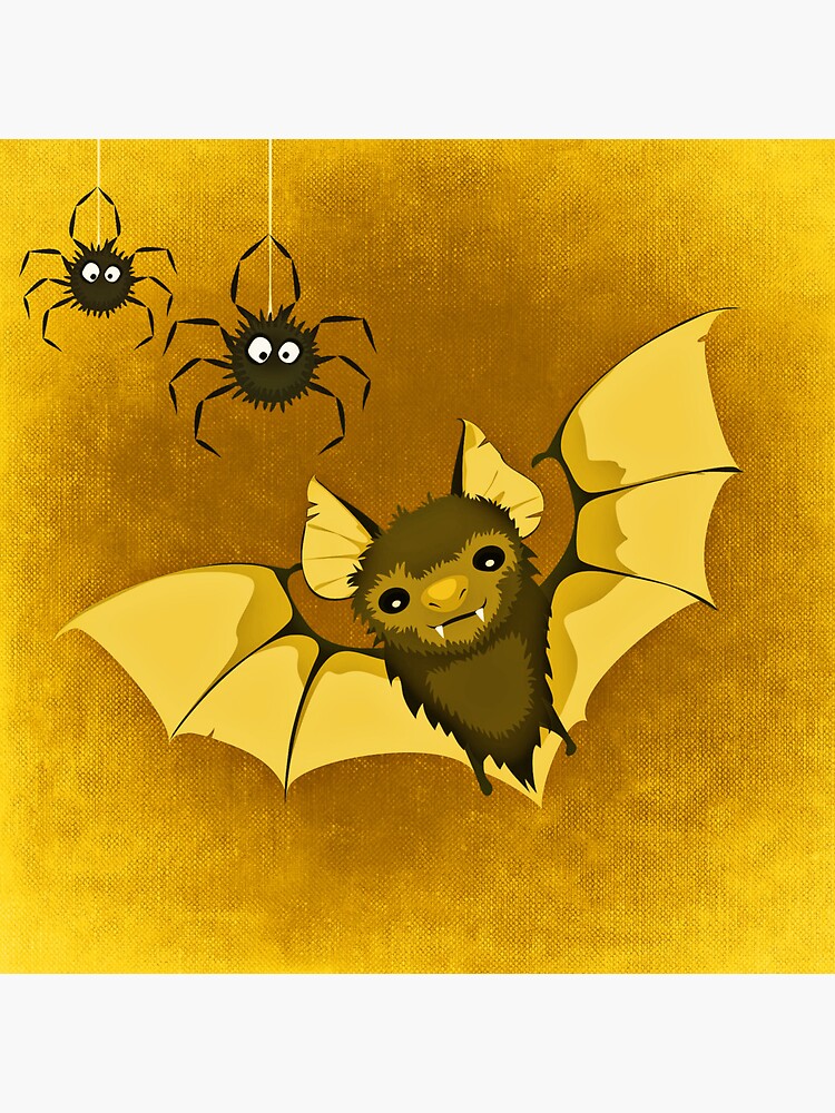 "Halloween Bat Spiders Children's Cute Spooky Art" Sticker by Celebrate ...