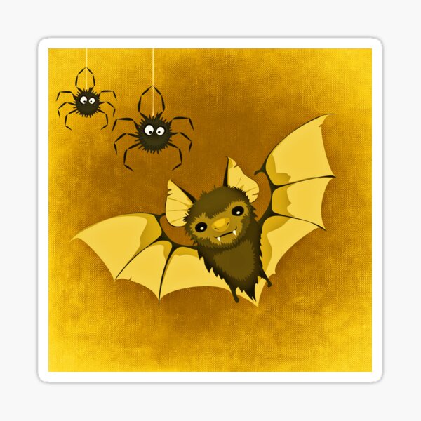 "Halloween Bat Spiders Children's Cute Spooky Art" Sticker by Celebrate ...