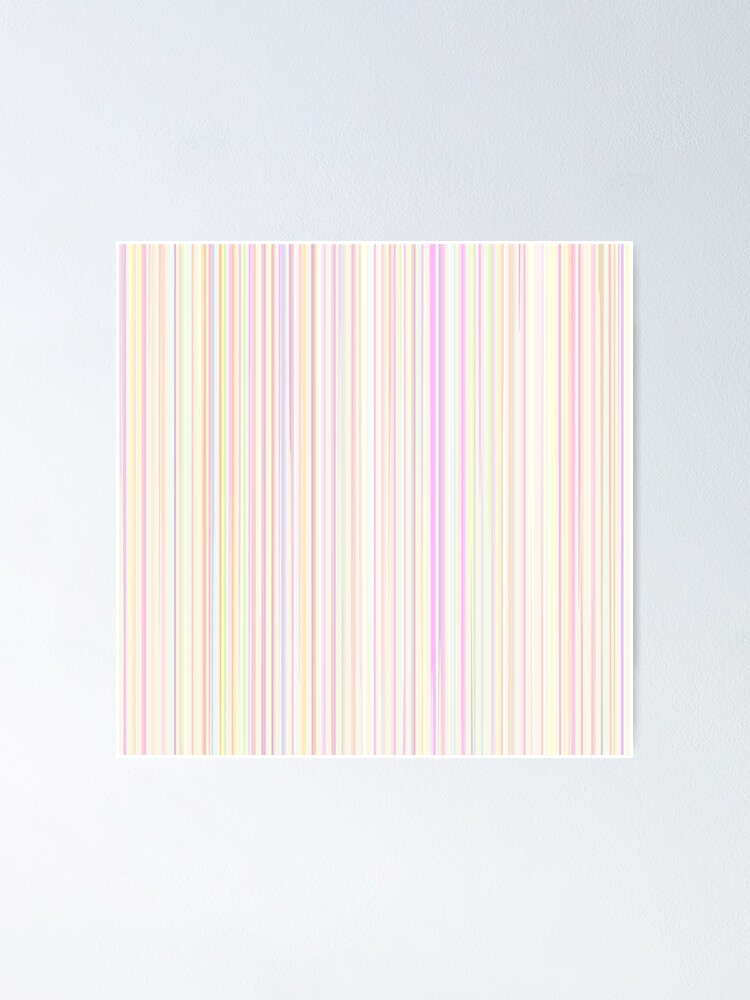 "Pastel Line Pattern in Rainbow Colors on White Background" Poster for ...