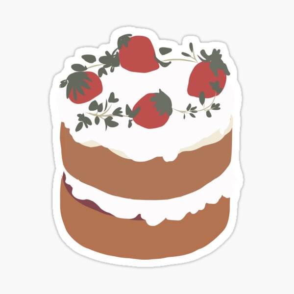 "Strawberry Cake" Sticker for Sale by anikasart | Redbubble