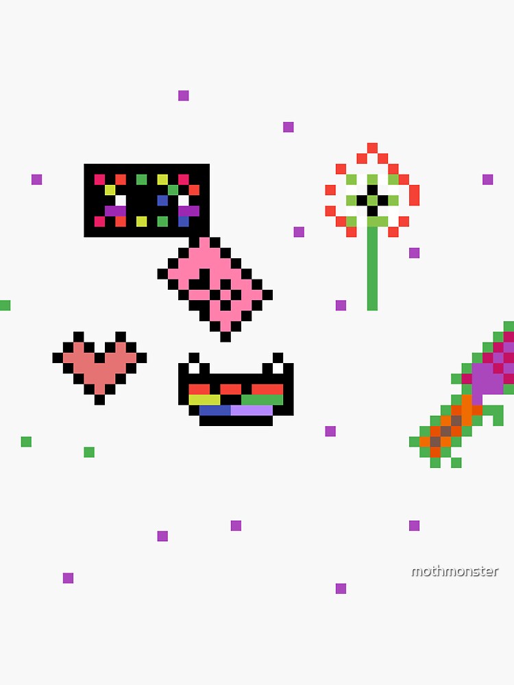 "Pixel Vent Rainbow Art" Sticker for Sale by mothmonster | Redbubble