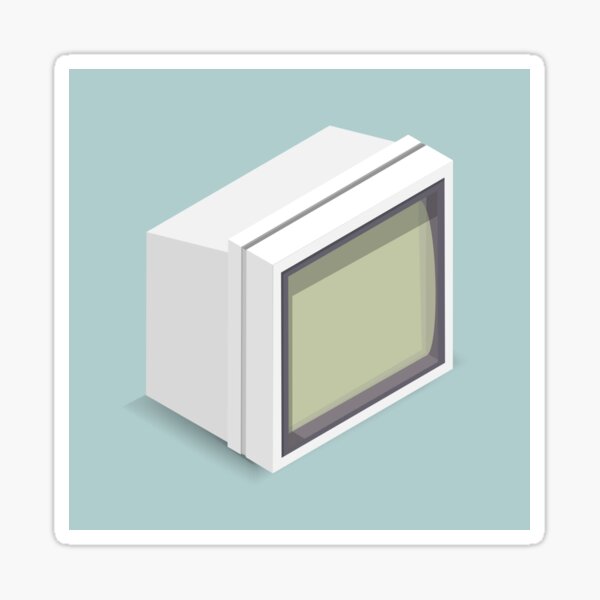 "Old Monitor Isolated" Sticker by ElectroStuffs | Redbubble