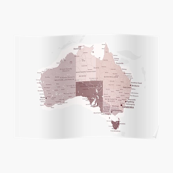 "Australia Map" Poster by UrbanEpiphany | Redbubble