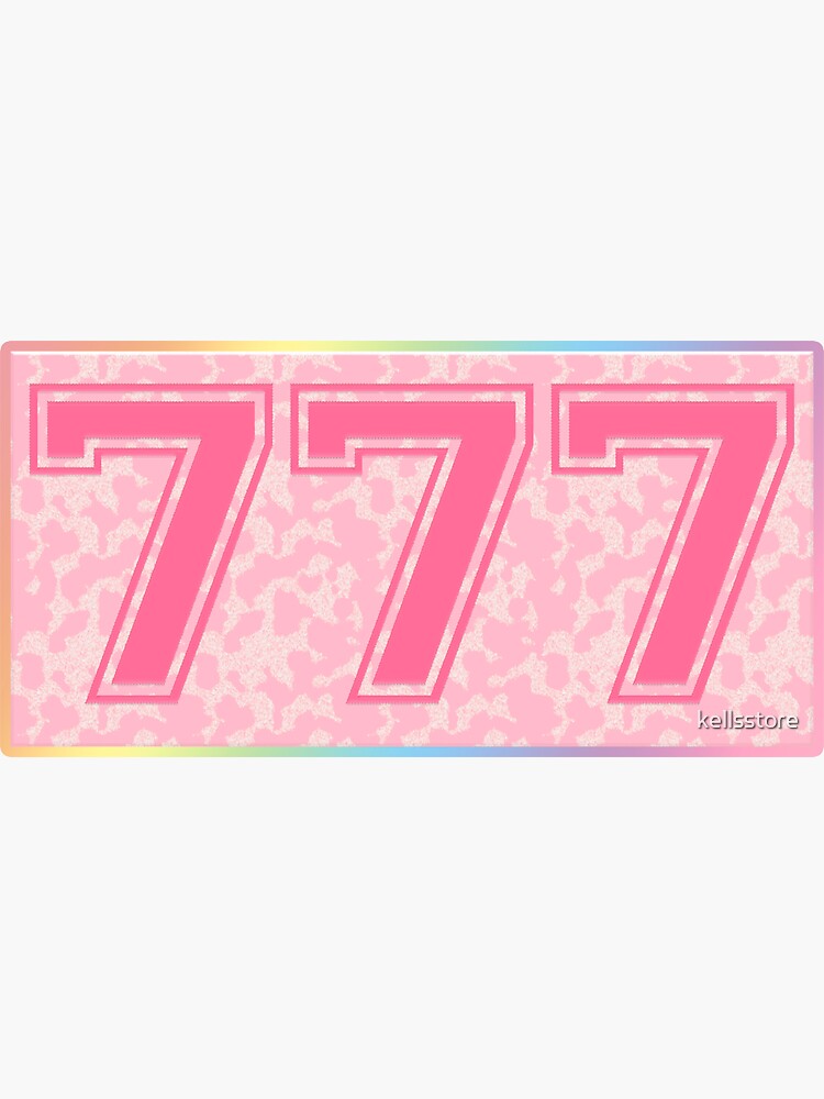 "777 angel number cow print" Sticker for Sale by kellsstore | Redbubble
