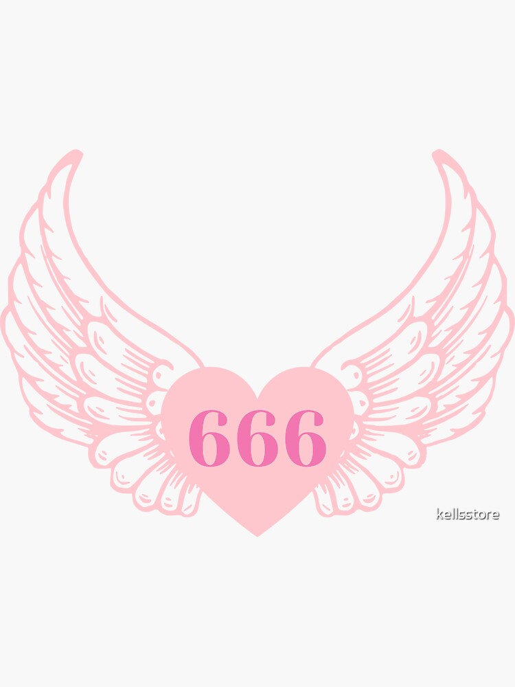 "666 angel number wings" Sticker for Sale by kellsstore | Redbubble