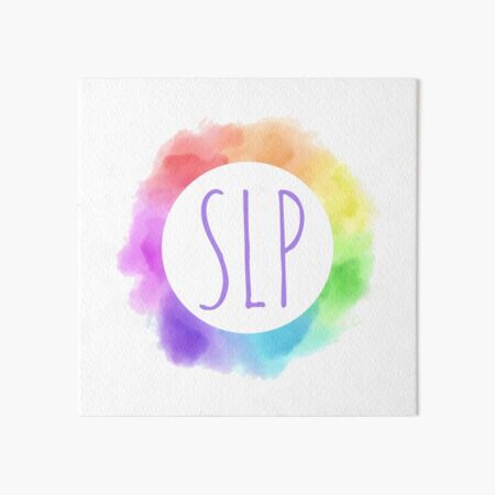 "SLP Speech-Language Pathologist in Rainbow Watercolor Frame" Art Board ...