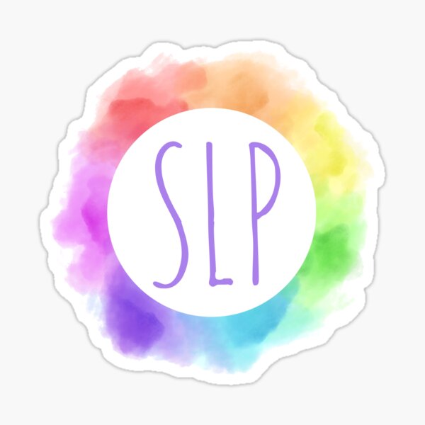 "SLP Speech-Language Pathologist in Rainbow Watercolor Frame" Sticker ...