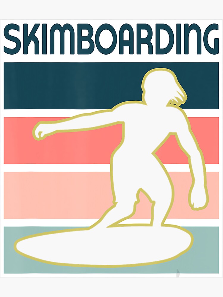 "Skimboarding Surfer Retro Skimboard" Sticker for Sale by RichardMohr ...