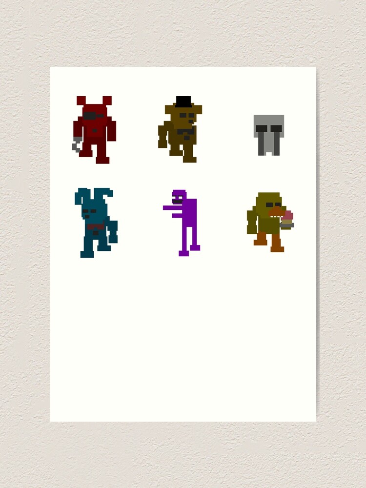 "Five Nights at Freddys - Mini-game Sprites Sticker" Art Print by ...