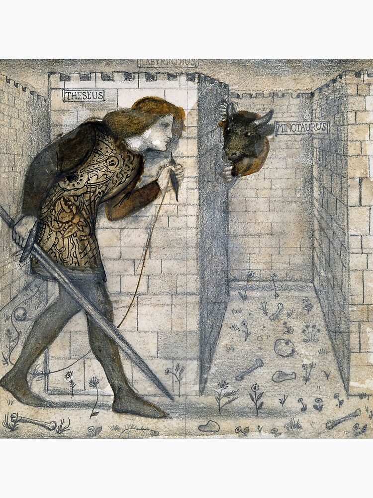 "Theseus And The Minotaur In The Labyrinth 1861" Poster for Sale by ...
