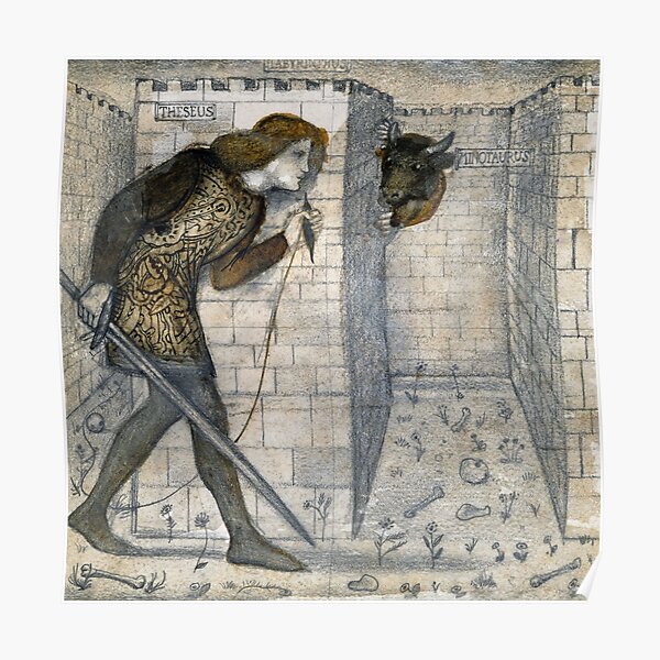 "Theseus And The Minotaur In The Labyrinth 1861" Poster for Sale by ...