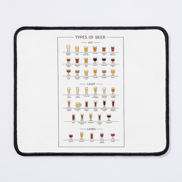 "Pop Chart Types of beer" Mouse Pad for Sale by davidrj7 | Redbubble