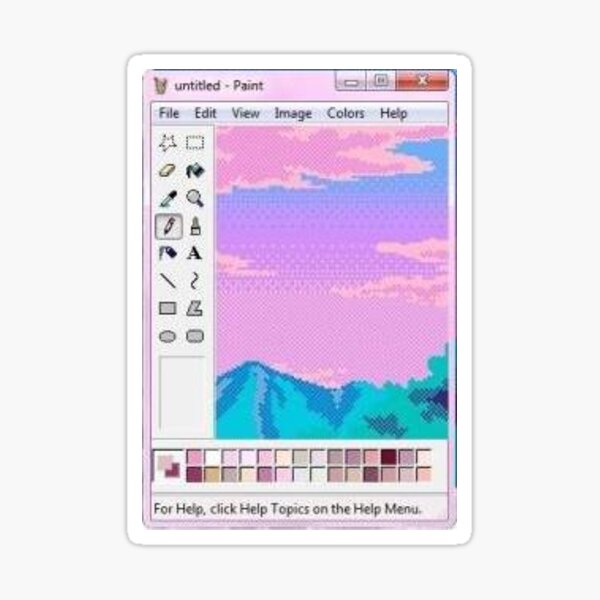 "Macintosh / Windows XP Vaporwave Microsoft Paint Retro " Sticker by ...