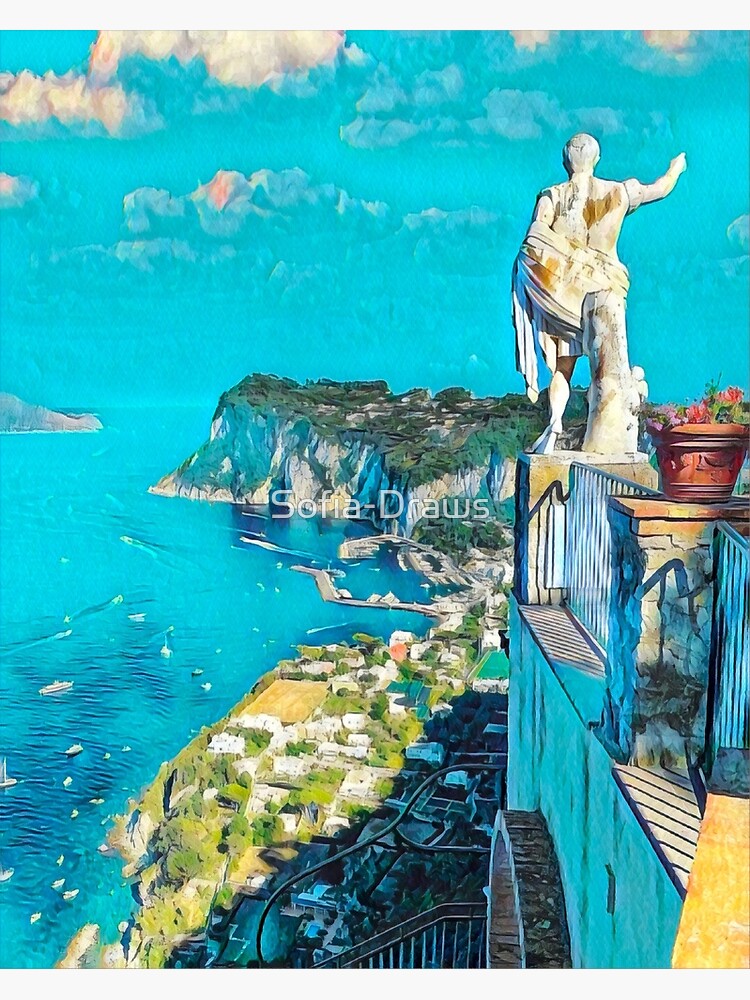 "Summer in Capri" Poster for Sale by Sofia-Draws | Redbubble