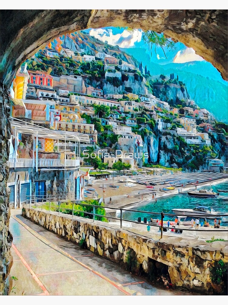 "Capri Island" Poster for Sale by Sofia-Draws | Redbubble