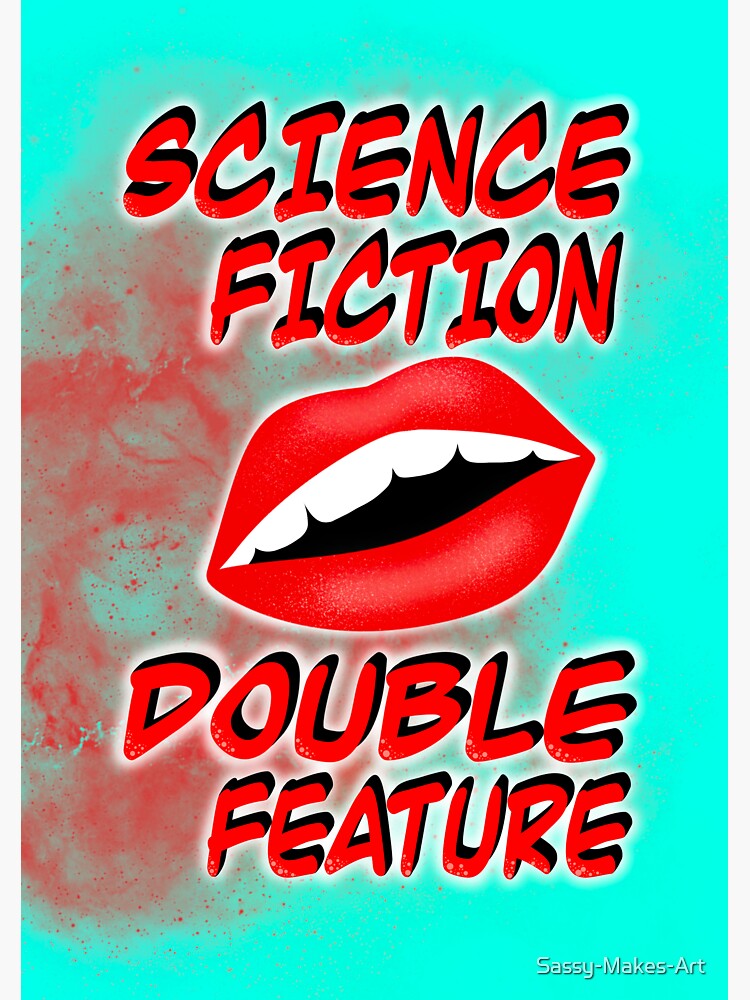 "SCIENCE FICTION, DOUBLE FEATURE" Sticker for Sale by Sassy-Makes-Art ...