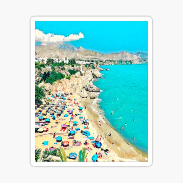 "Summer in Malaga" Sticker for Sale by Sofia-Draws | Redbubble
