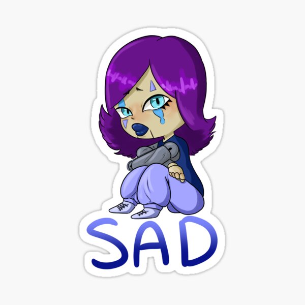 "Sad" Sticker for Sale by SkeletalReigns | Redbubble