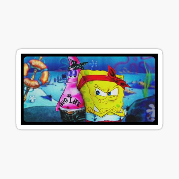 "SPONGEBOB GANGSTER " Sticker for Sale by UGettzCo | Redbubble