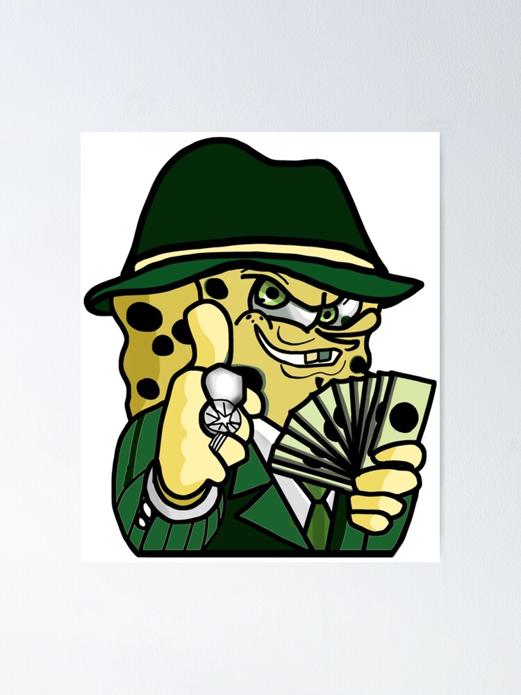 "Spongebob Gangster Handdrawn Diamond " Poster for Sale by UGettzCo ...