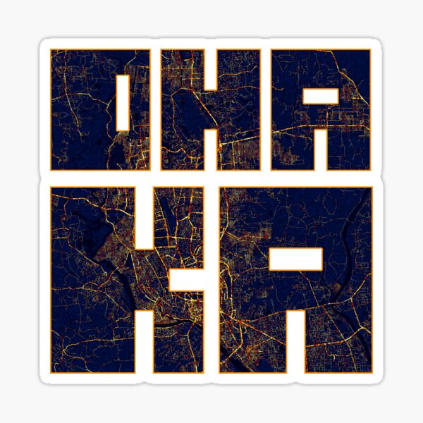 "Dhaka, Bangladesh Map - City At Night" Sticker for Sale by deMAP ...