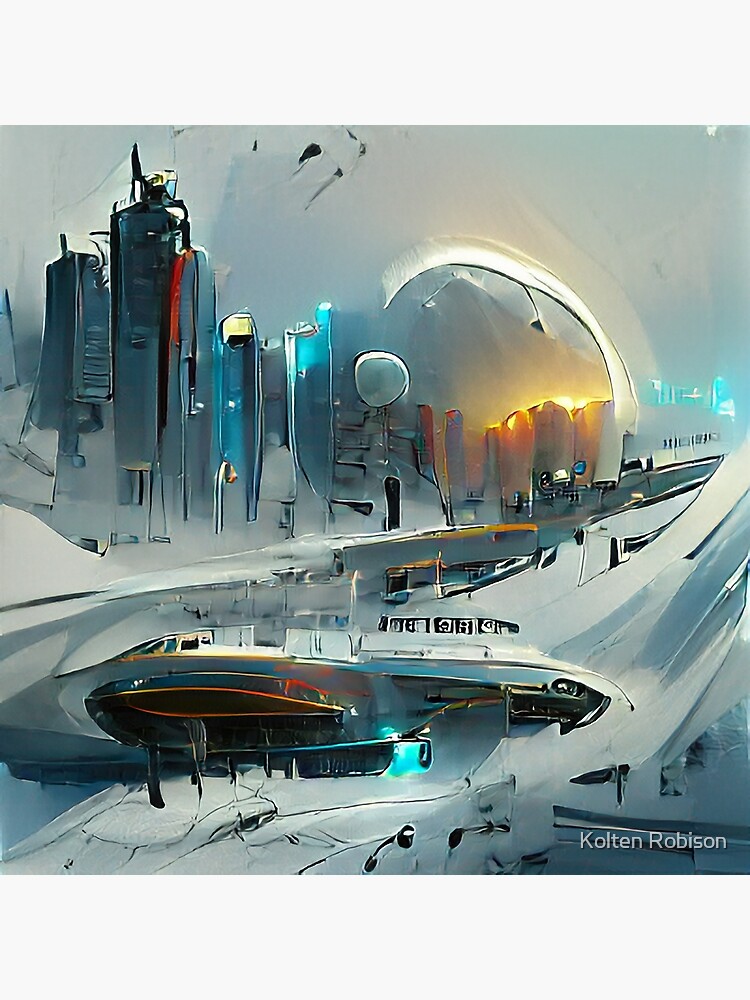 "Futuristic Snowy Solar System City Concept Art" Photographic Print by ...