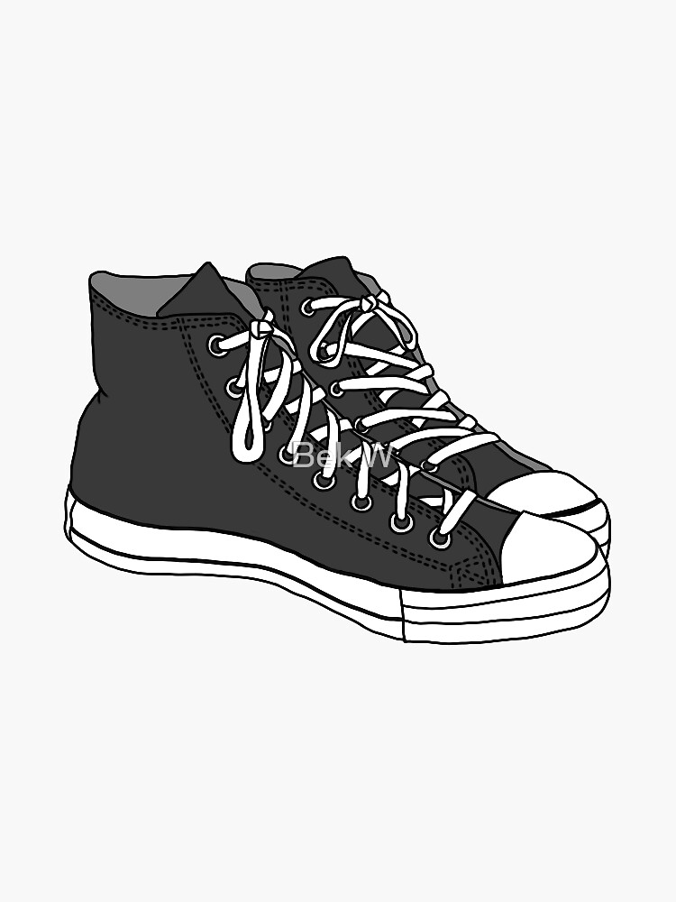 "black converse sticker" Sticker for Sale by cemeterydogs | Redbubble