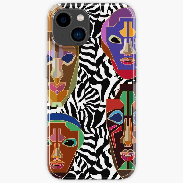 "Undiscovered Africa. Ethnic print with stylized African tribal masks ...