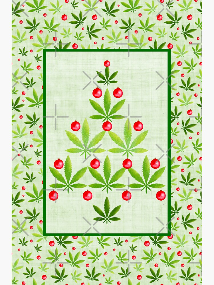 "Weed Wish You a Merry Christmas Humorous Marijuana Christmas Tree ...
