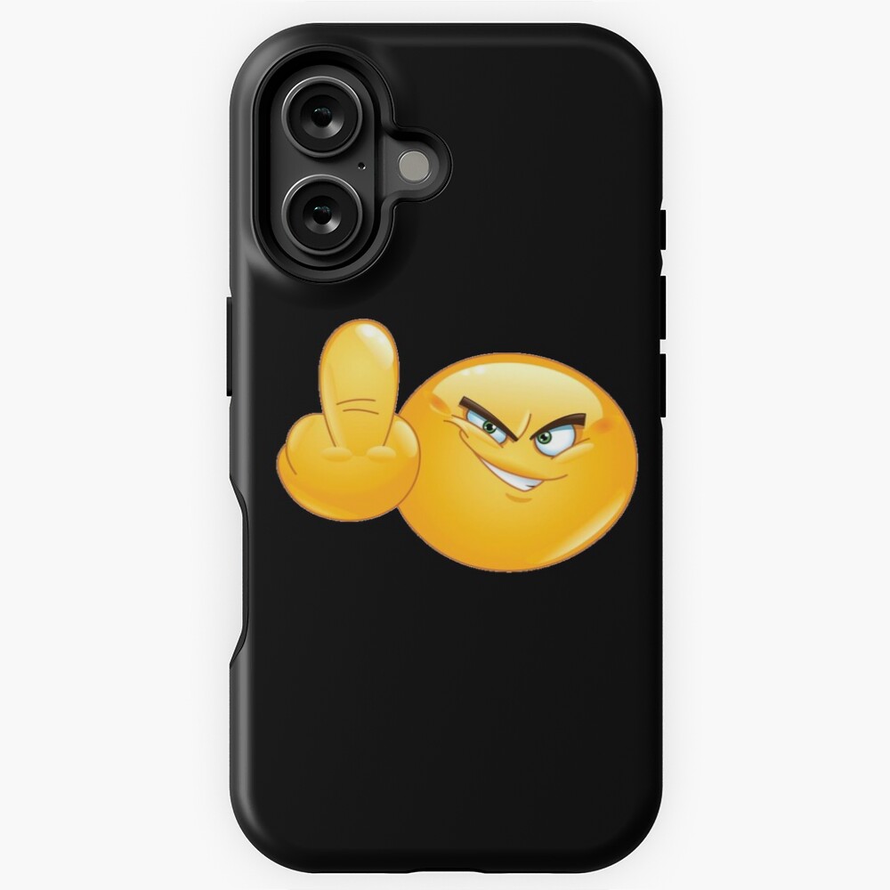 "Funny Middle Finger Emoji" Sticker for Sale by stillballin | Redbubble
