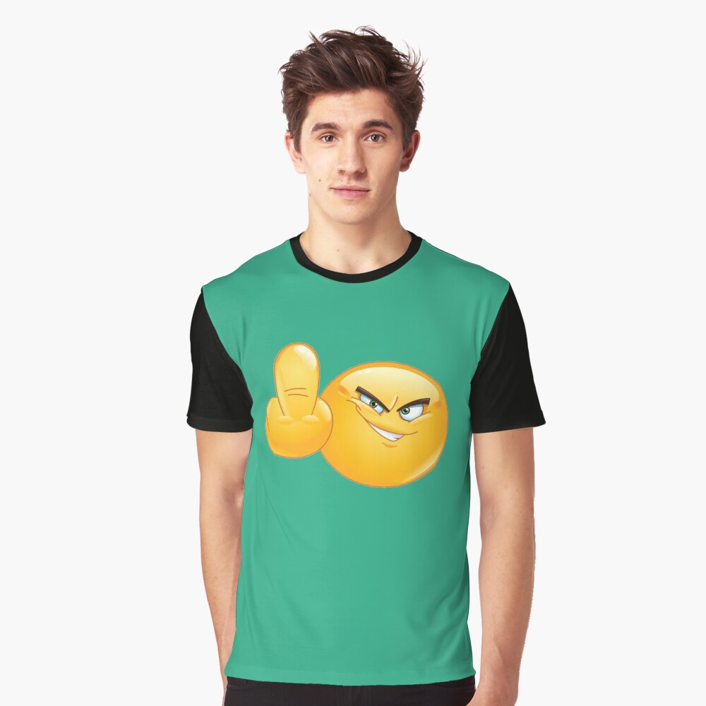 "Funny Middle Finger Emoji" Sticker for Sale by stillballin | Redbubble