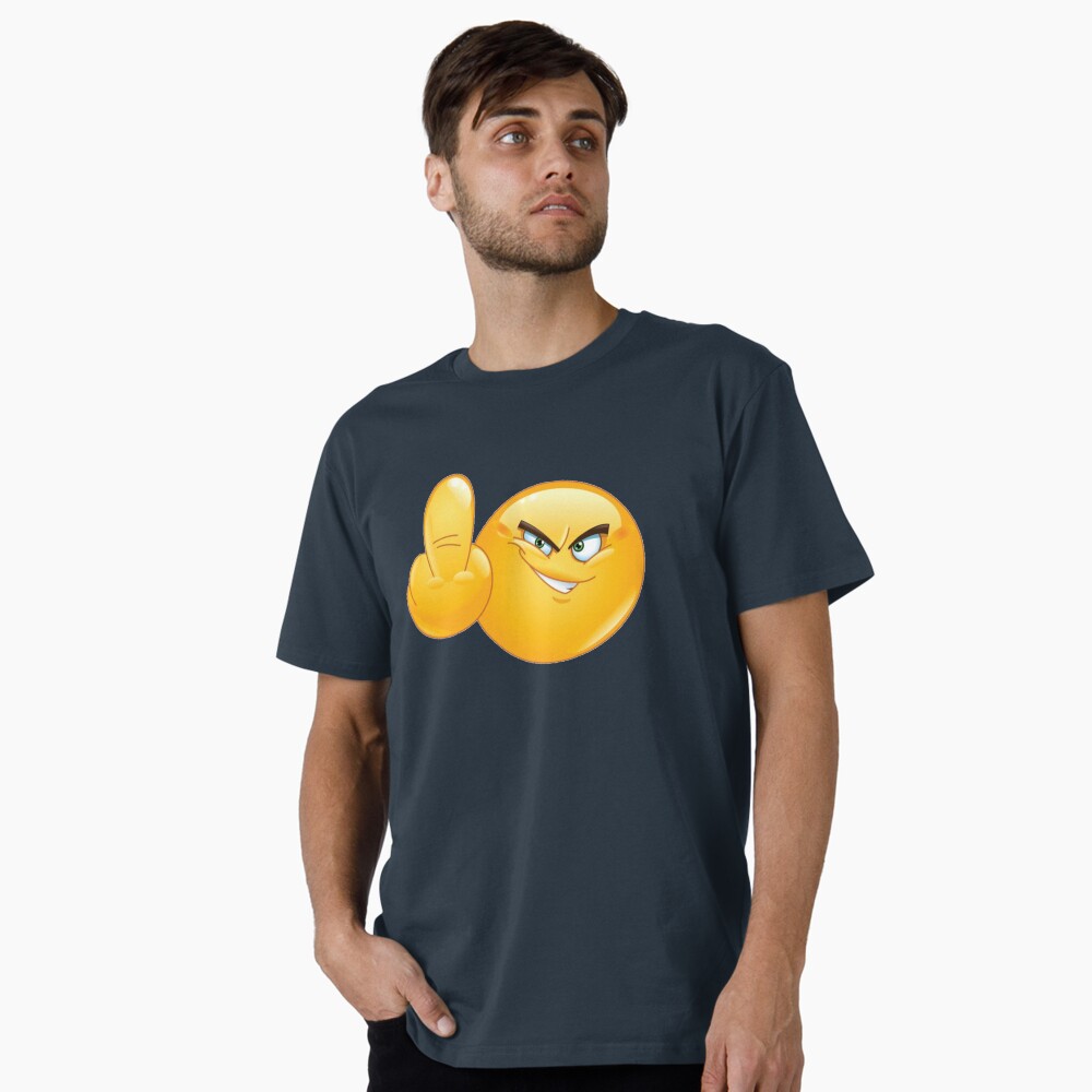 "Funny Middle Finger Emoji" Sticker for Sale by stillballin | Redbubble