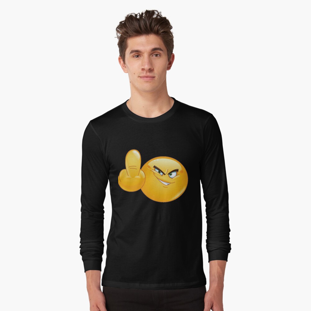 "Funny Middle Finger Emoji" Sticker for Sale by stillballin | Redbubble