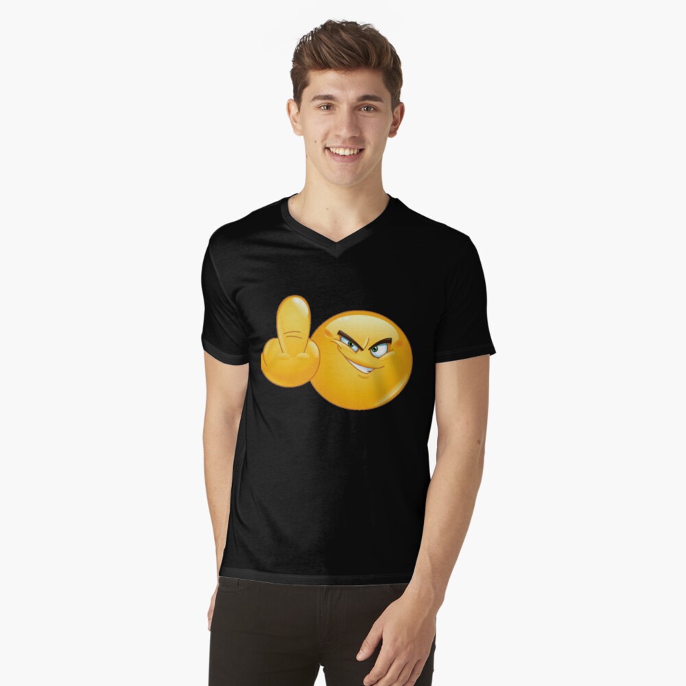 "Funny Middle Finger Emoji" Sticker for Sale by stillballin | Redbubble