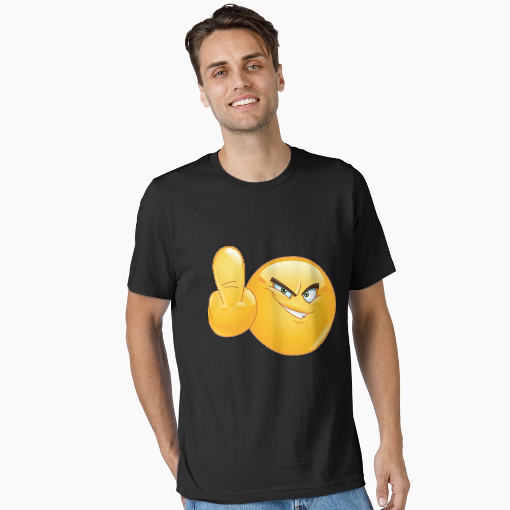 "Funny Middle Finger Emoji" Sticker for Sale by stillballin | Redbubble
