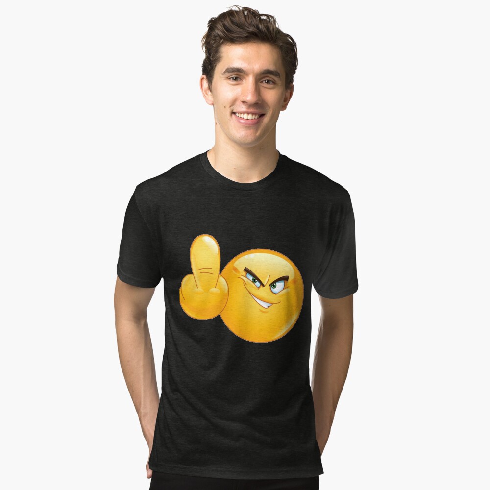 "Funny Middle Finger Emoji" Sticker for Sale by stillballin | Redbubble