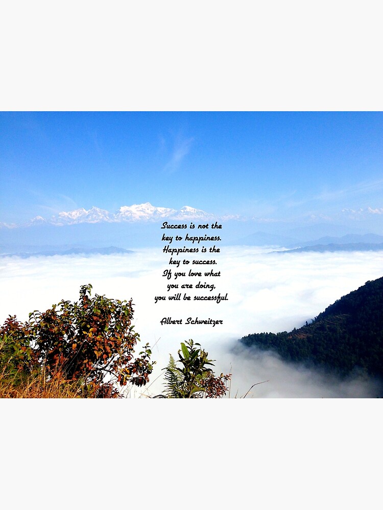 "Happiness Is The Key To Success Uplifting Inspirational Quote With ...