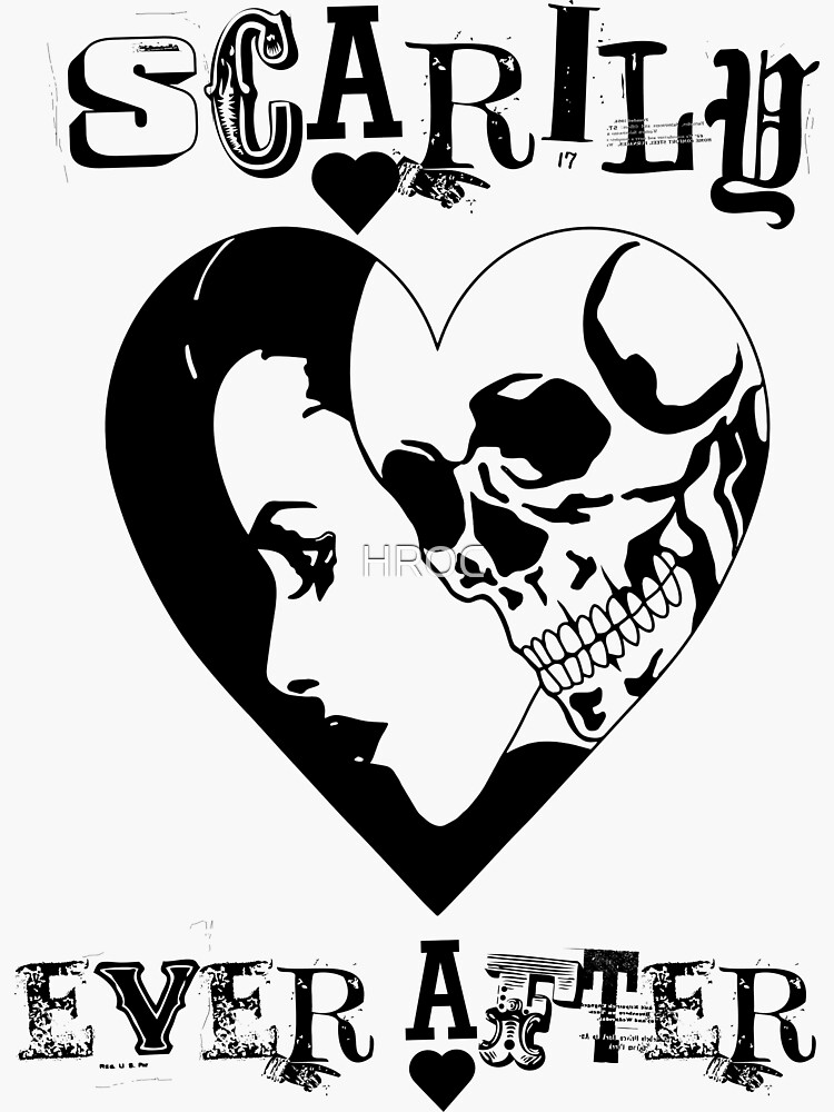 "Scarily Ever After Halloween design" Sticker for Sale by HROC | Redbubble